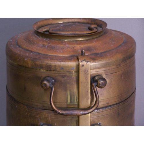 Brass antique stacking food carrier