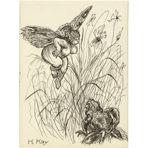 HEINRICH KLEY - 1900 "Springtime" Ink Drawing