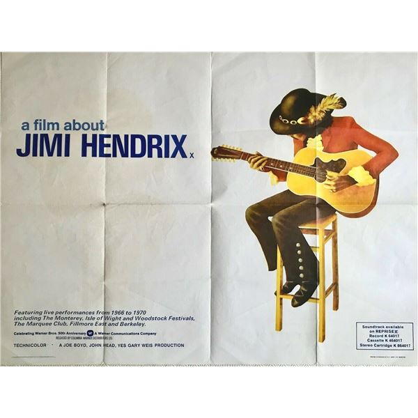 A Film About Jimi Hendrix Original Movie Quad Poster 1973 Woodstock ...