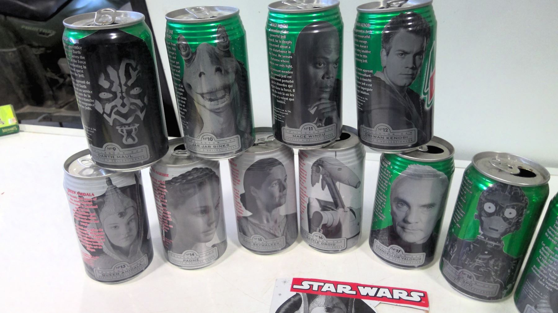 Lot of Star Wars Pepsi & Mountain Dew Collectible cans