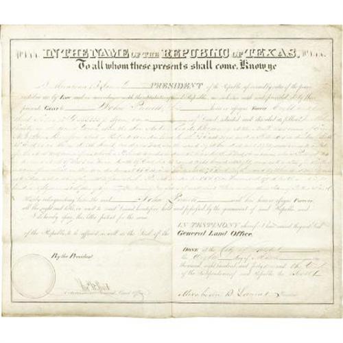 Mirabeau B. Lamar; DS; 1841; Texas
