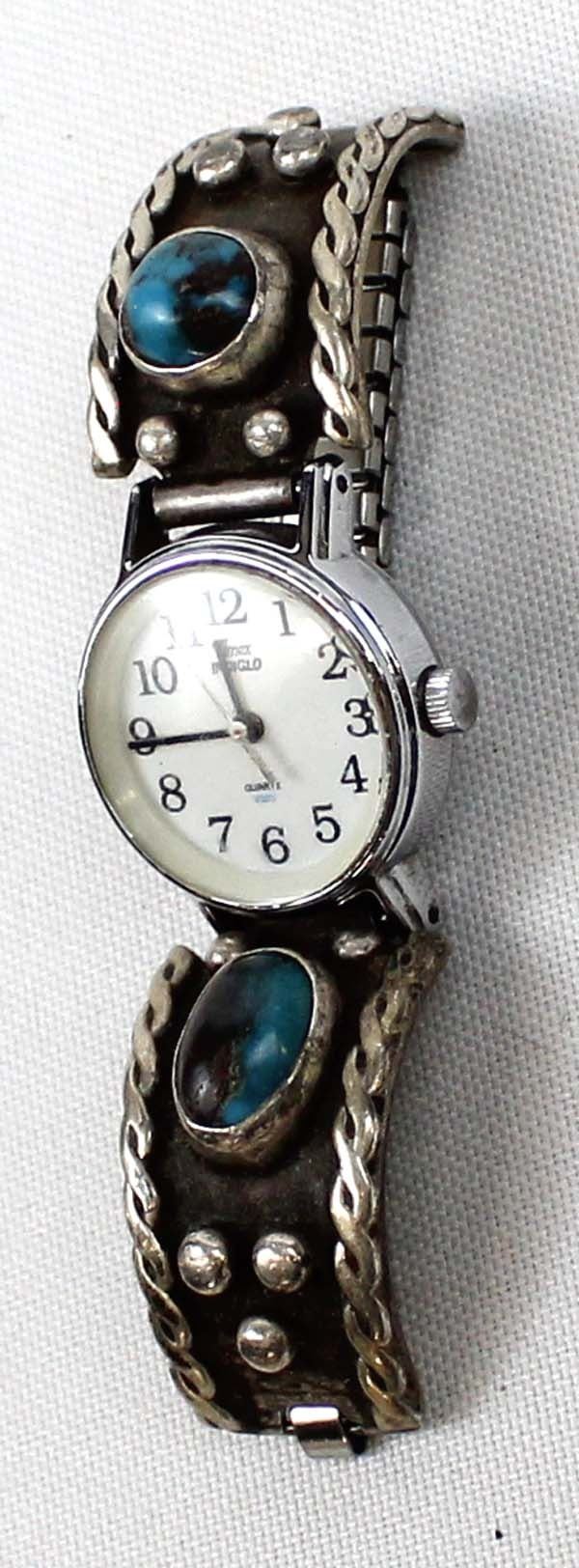 Vintage Navajo Sterling Turquoise Watch Band