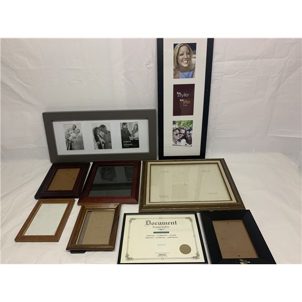 9 Assorted picture frames