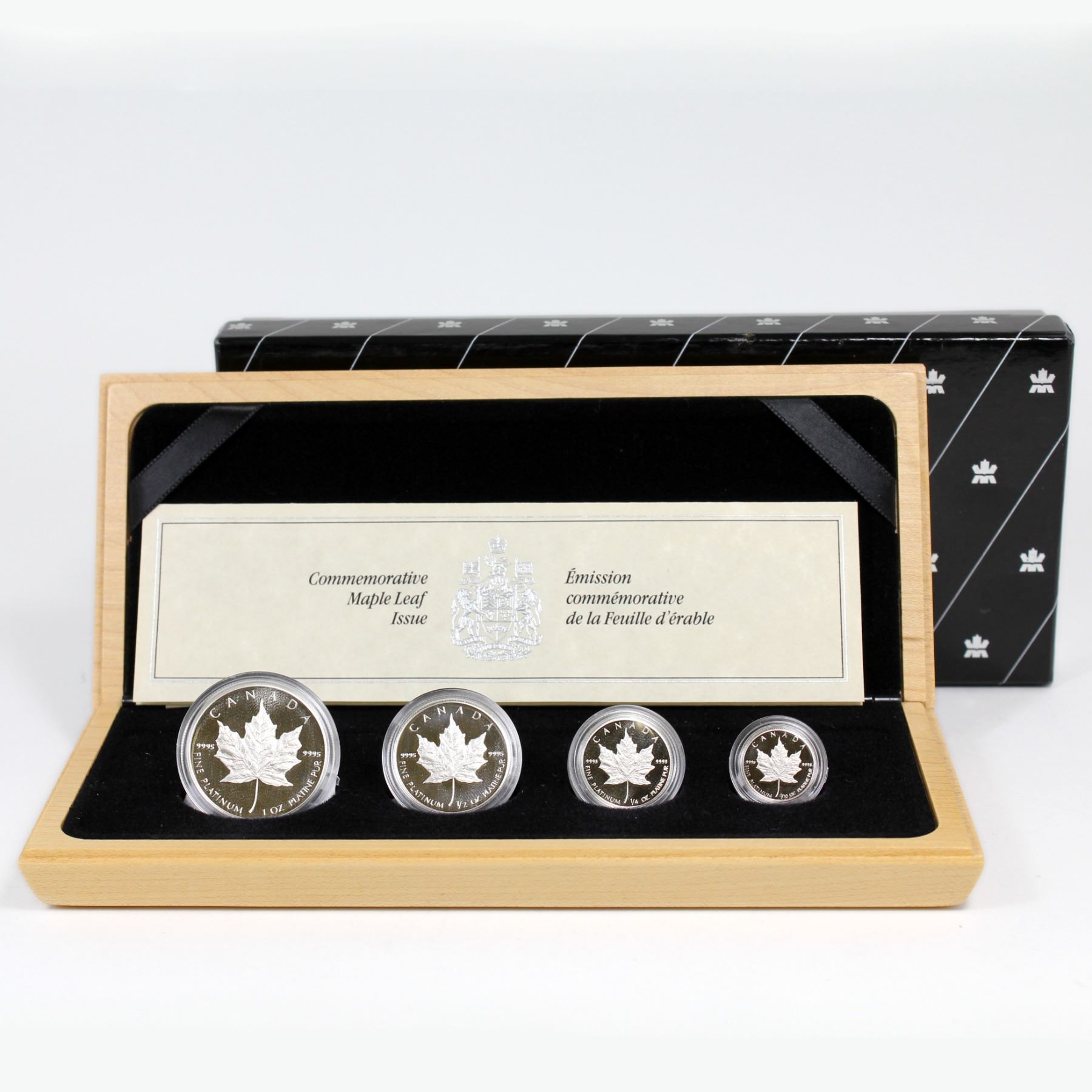1989 Commemorative Maple Leaf Issue Proof 4-coin Fractional Fine ...
