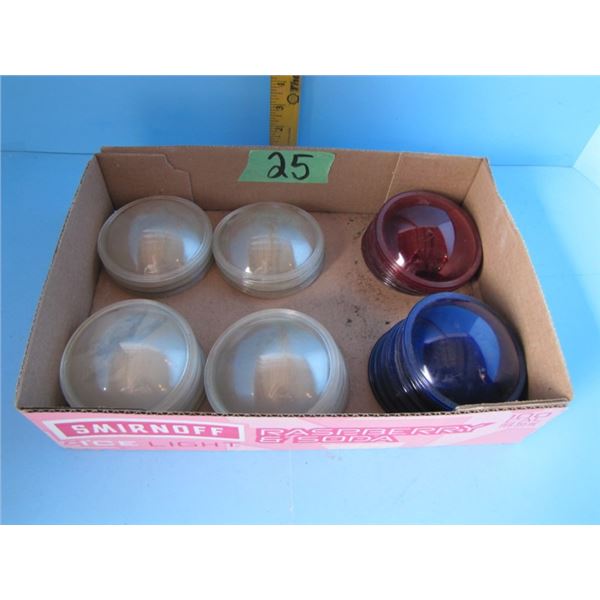 Kliegl Bros. N.Y.C. stage light lenses - 18 clear, 8 Blue, 6 red