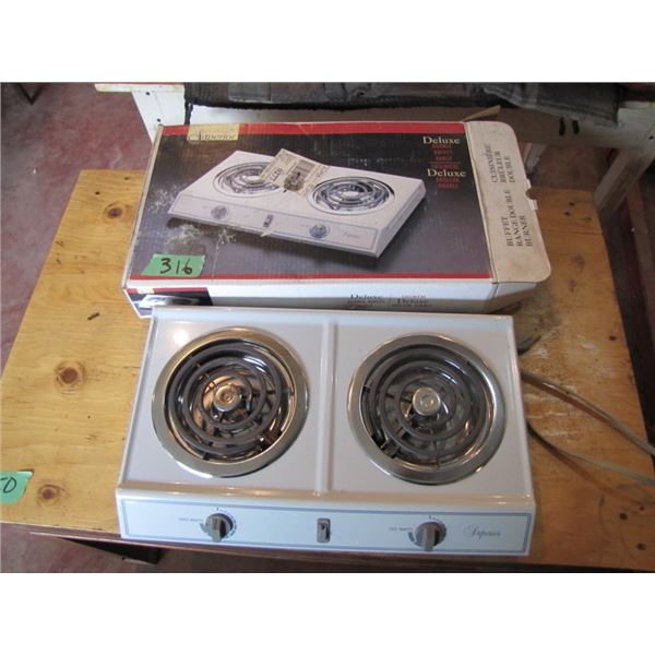 table top double burner buffet range