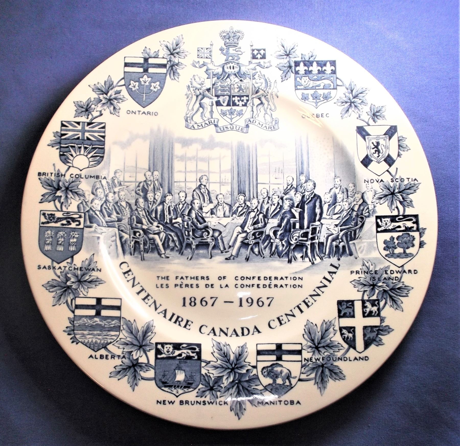 Decorative Plate - Wood & Sons Alpine White Ironware - Canada Centennial