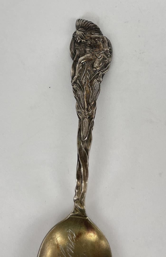 Antique Sterling Silver Indian Chief Corn Spoon