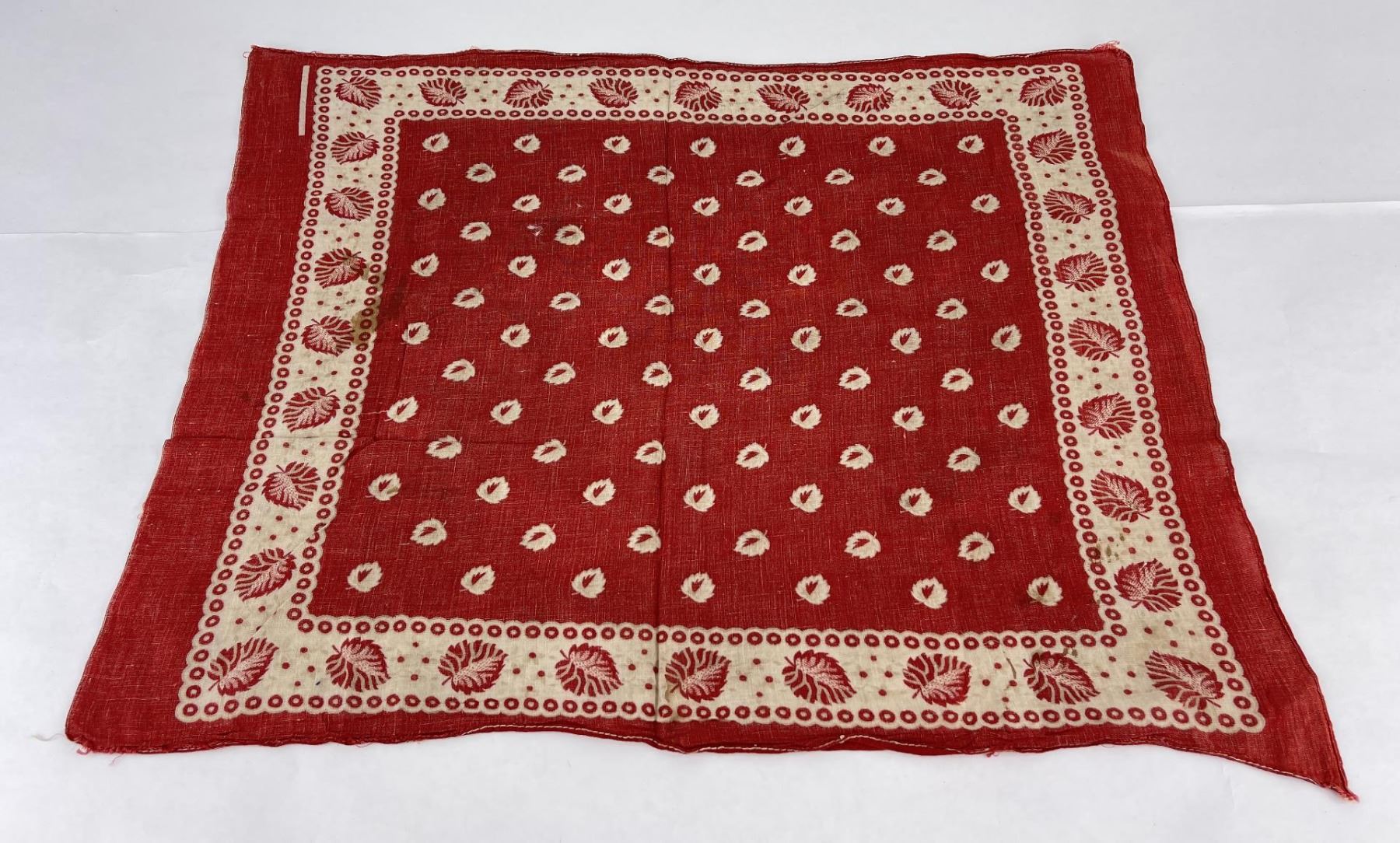 Antique 1870's Turkey Red Cowboy Bandana
