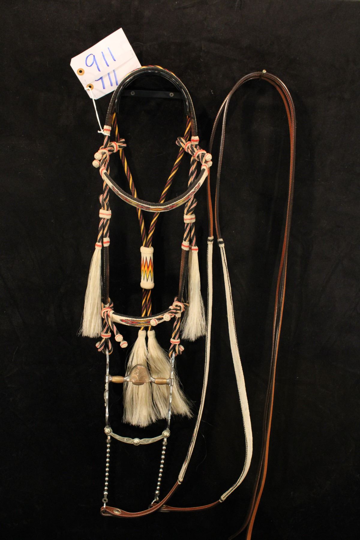 Les Vogt Performax Silver Concho & Overlay Bit w/Hitched Horsehair ...