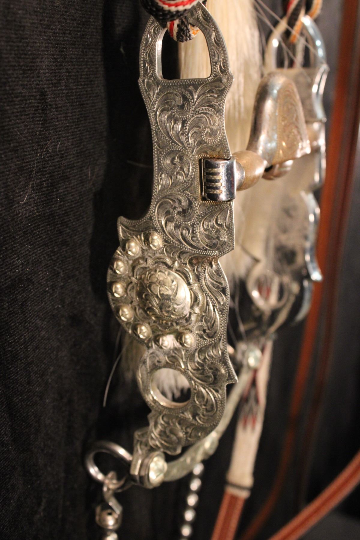 Les Vogt Performax Silver Concho & Overlay Bit w/Hitched Horsehair ...