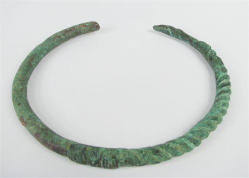 AN OLD DOGON BRONZE NECK ORNAMENT (torque)