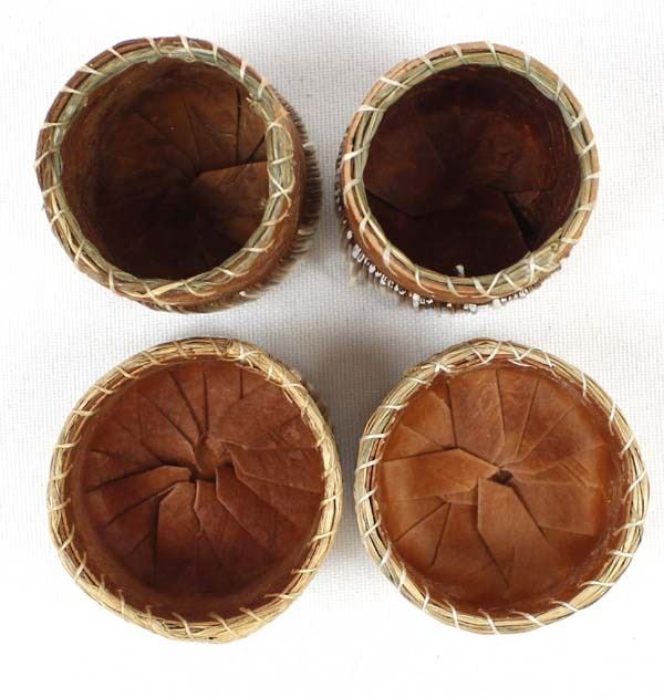 Pair Ojibwe Chippewa Ancestry Quillwork Baskets