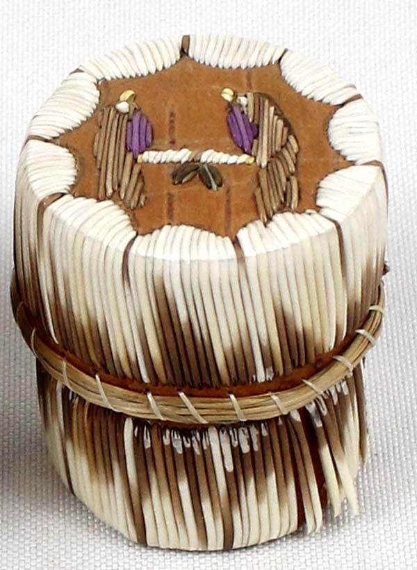 Pair Ojibwe Chippewa Ancestry Quillwork Baskets