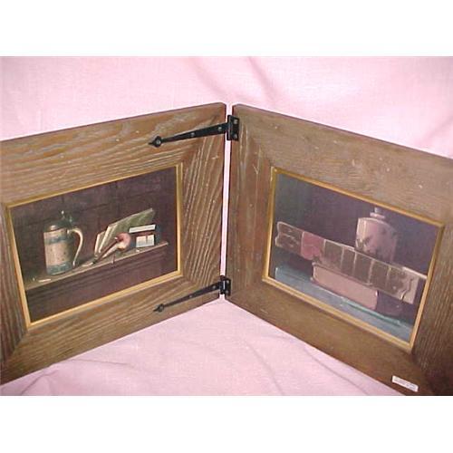 Vintage Prints in Hinged Wood Frame #1920098