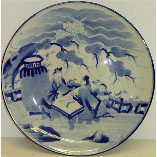 Japanese blue white Imari Charger Meiji era #1920581