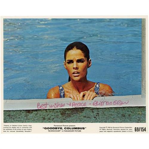 Ali Macgraw Autographed Photo Goodbye Columbus