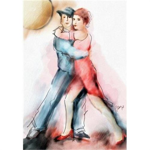 TANGO Milonga Dance ART Print Watercolor 24x32 #1928888