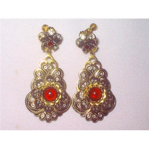 Art Deco Spanish Damascene & Lucite Chandelier #1930264