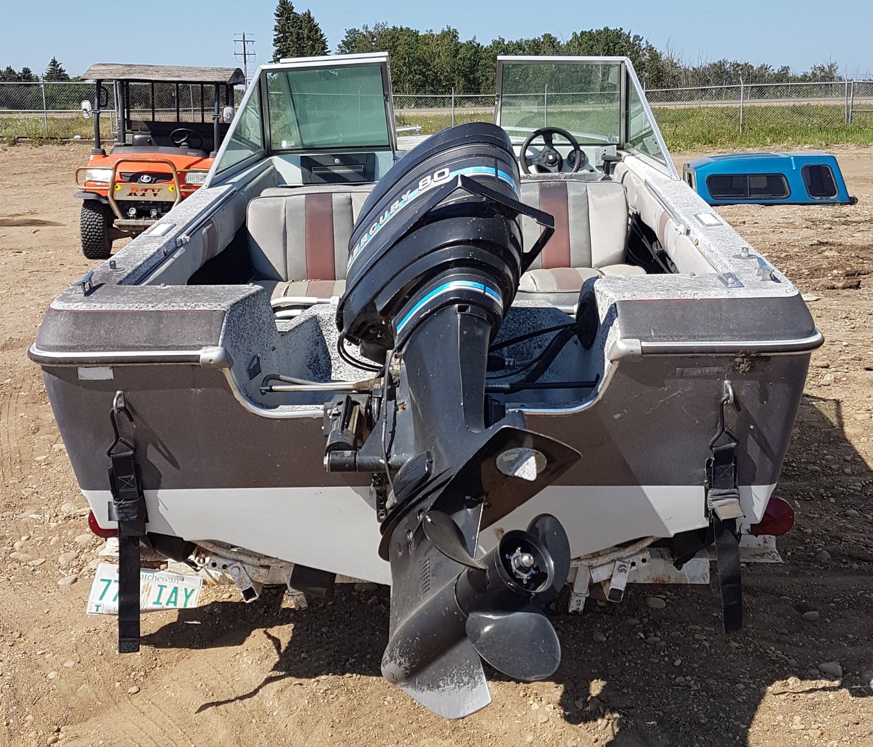 1986 16' Swiftsure Boat ZIS10295M586 C/W 80HP Mercury Outboard c/w 1986 ...