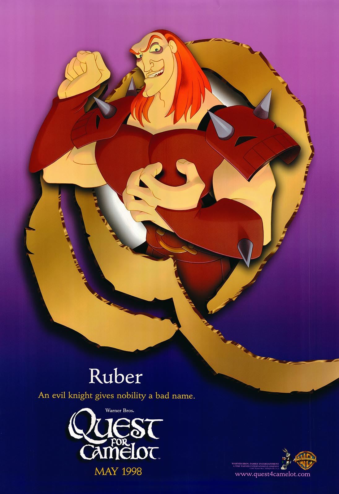 Quest for Camelot original 1998 vintage character poster - Ruber