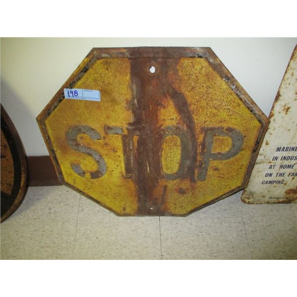 Yellow stop sign