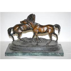 P.J. MENE CAST BRONZE SCULPTURE OF DOUBLE
