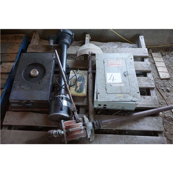 Shovel, Sunbeam Burner, Gas Pump, Sump Pump, Breaker Box