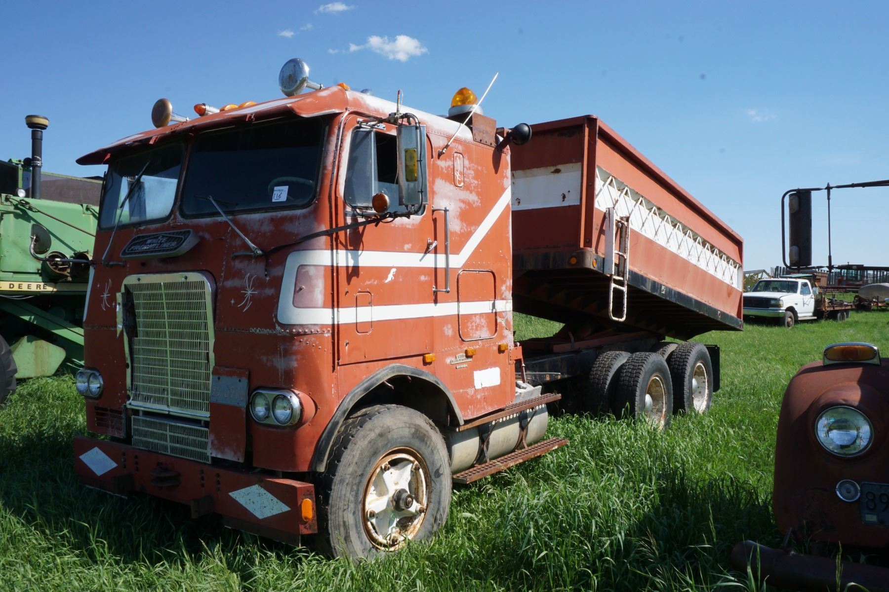 1975 Freightliner tandem Truck with 18' steel Box - 400 Cummins Engine ...