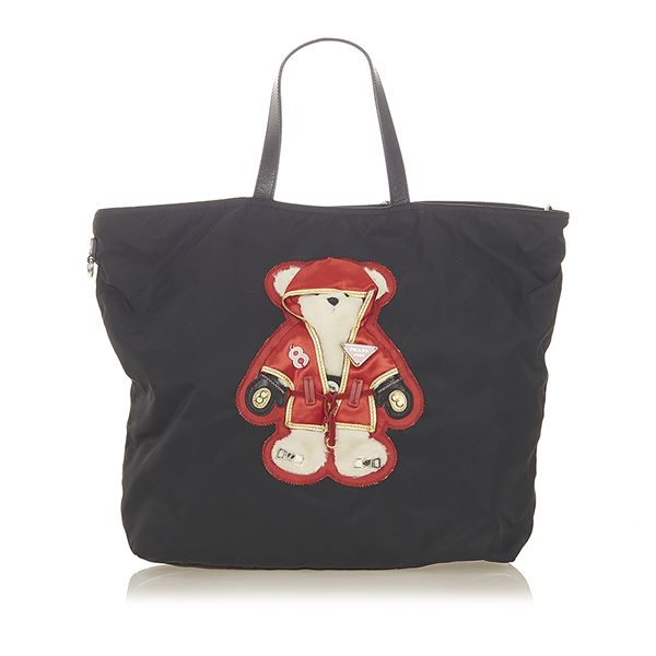 Authentic Prada Beijing Olympics Teddy Bear Tessuto Satchel