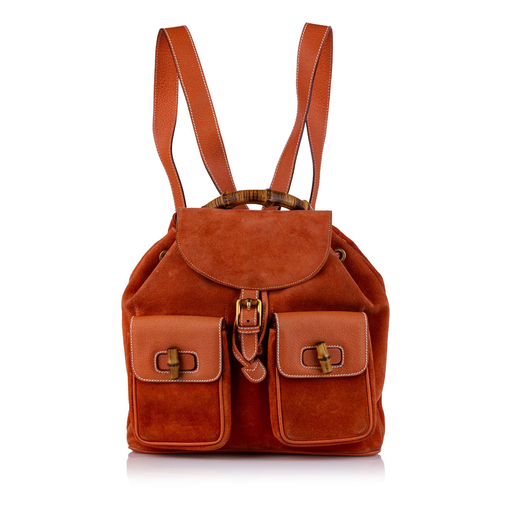 Authentic Gucci Bamboo Suede Backpack