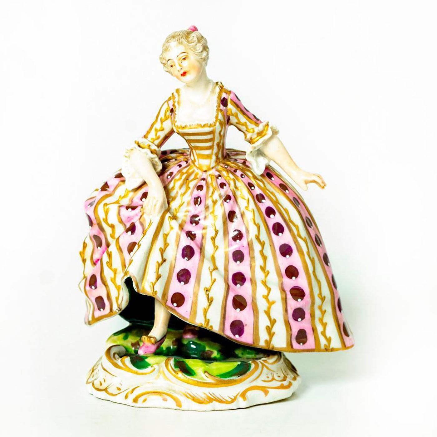 Vintage Sevres Style Porcelain Lady Figurine
