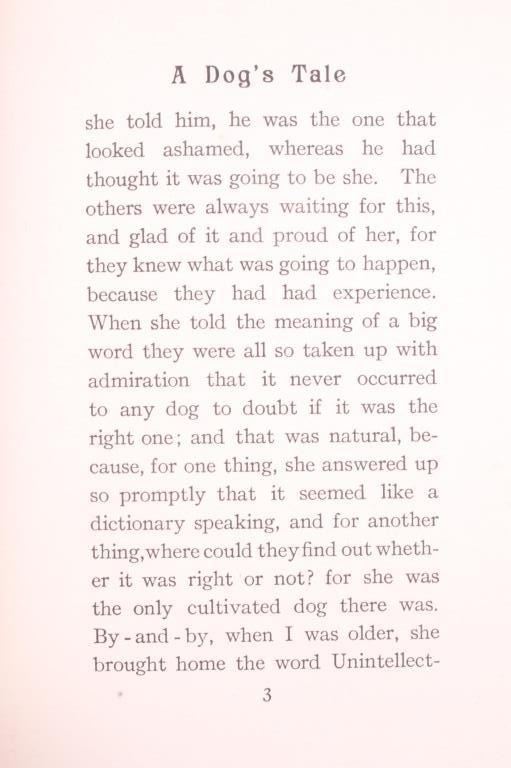A Dog's Tale by Mark Twain 1st Ed. 1904