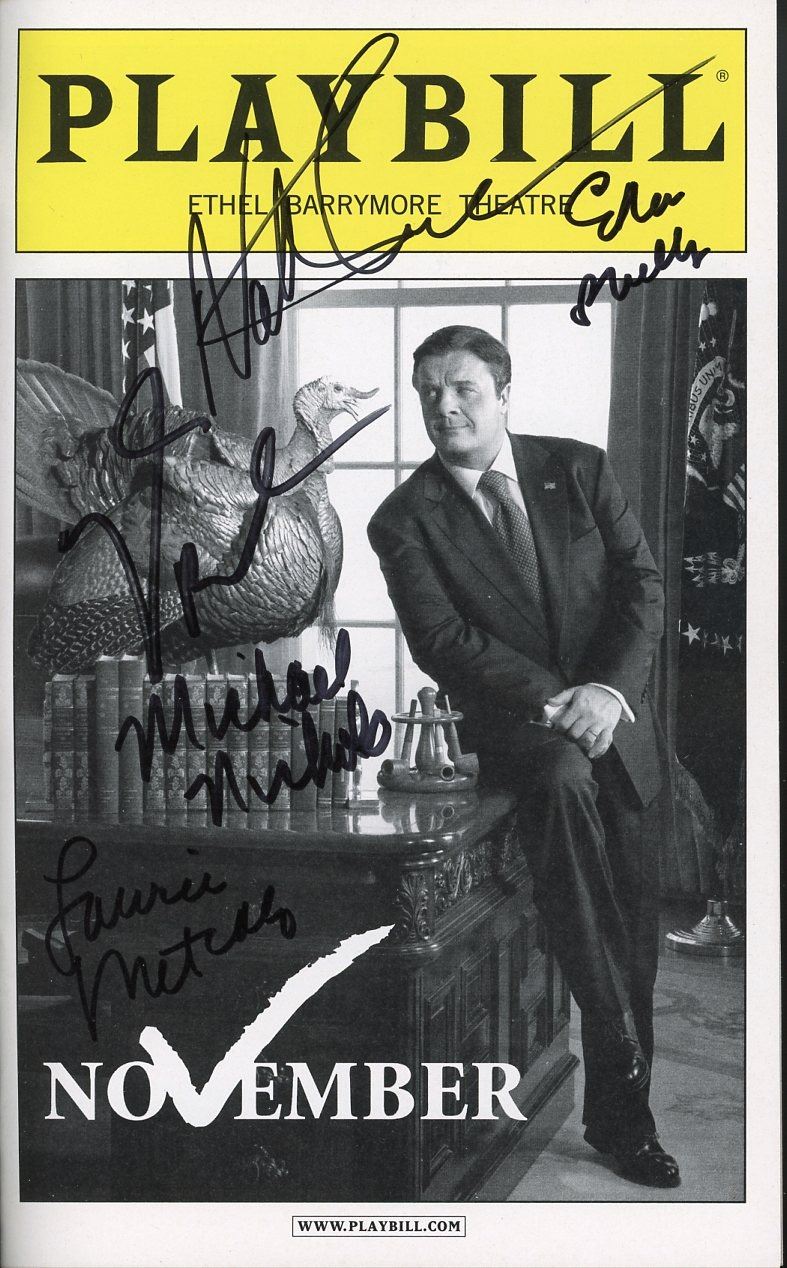 Nathan Lane November Cast Signed Playbill