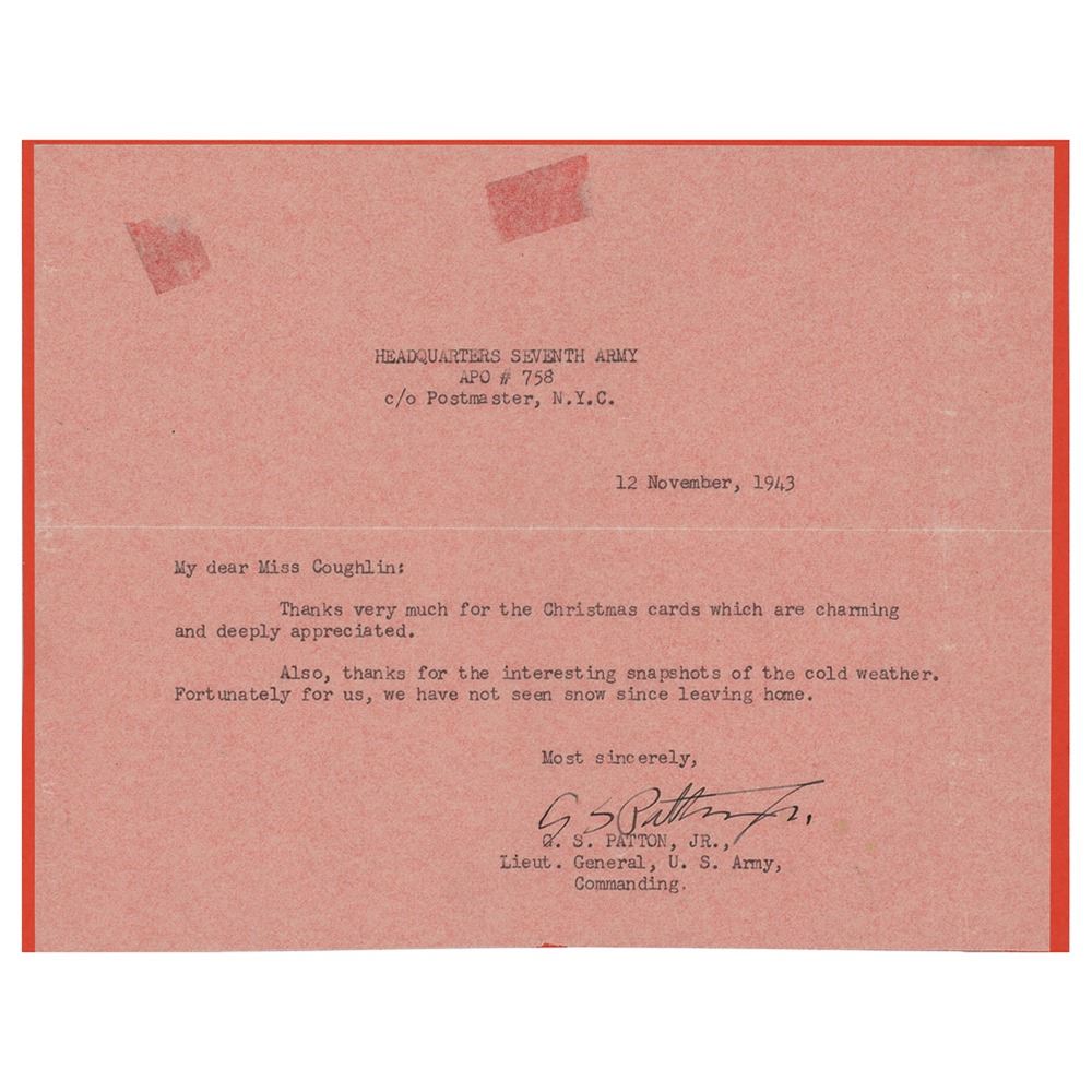 George S. Patton Typed Letter Signed