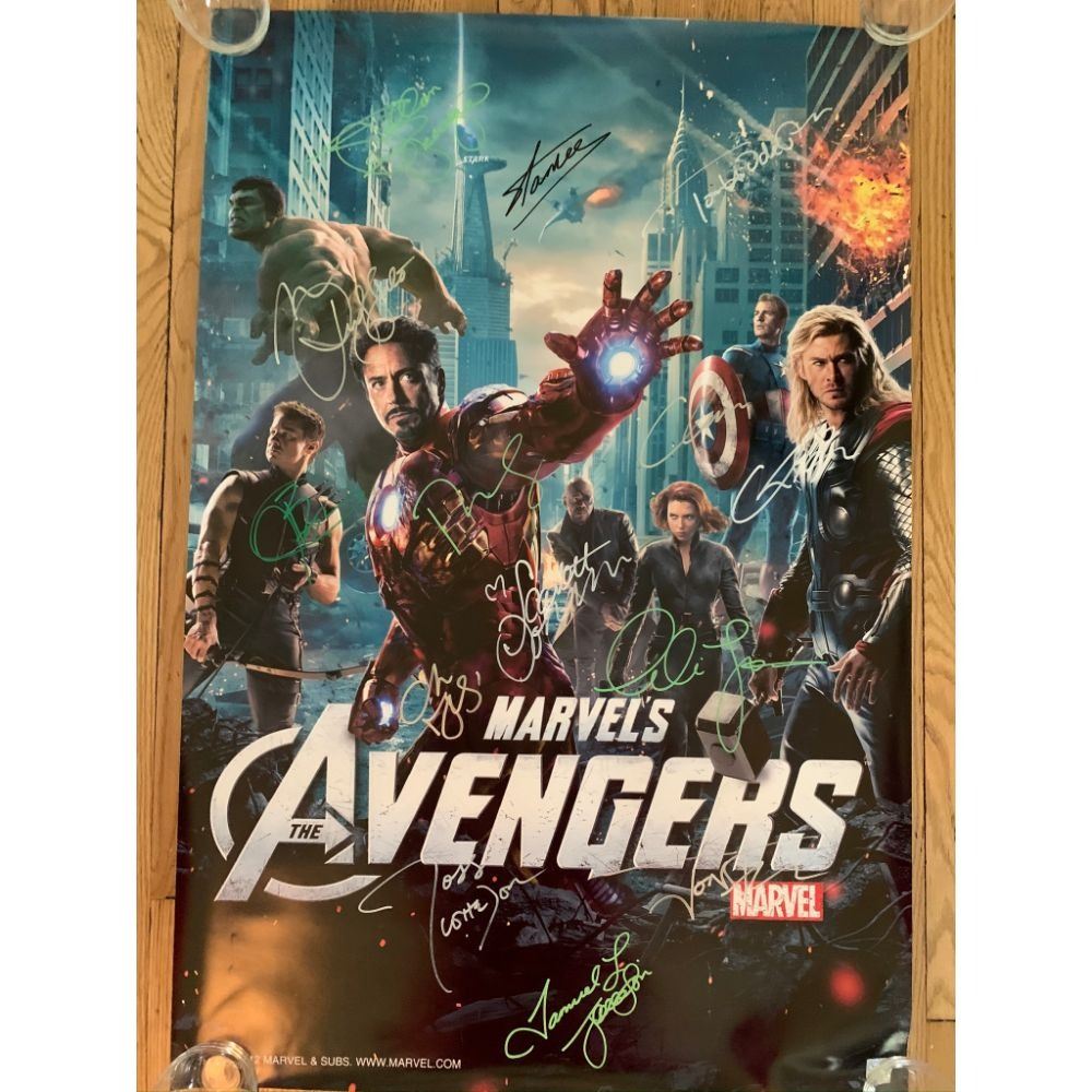 Signed The Avengers Movie Poster