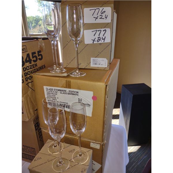 Steelite Glass Stemware 5 Oz. Flutes, Made in Slovakia (x24)