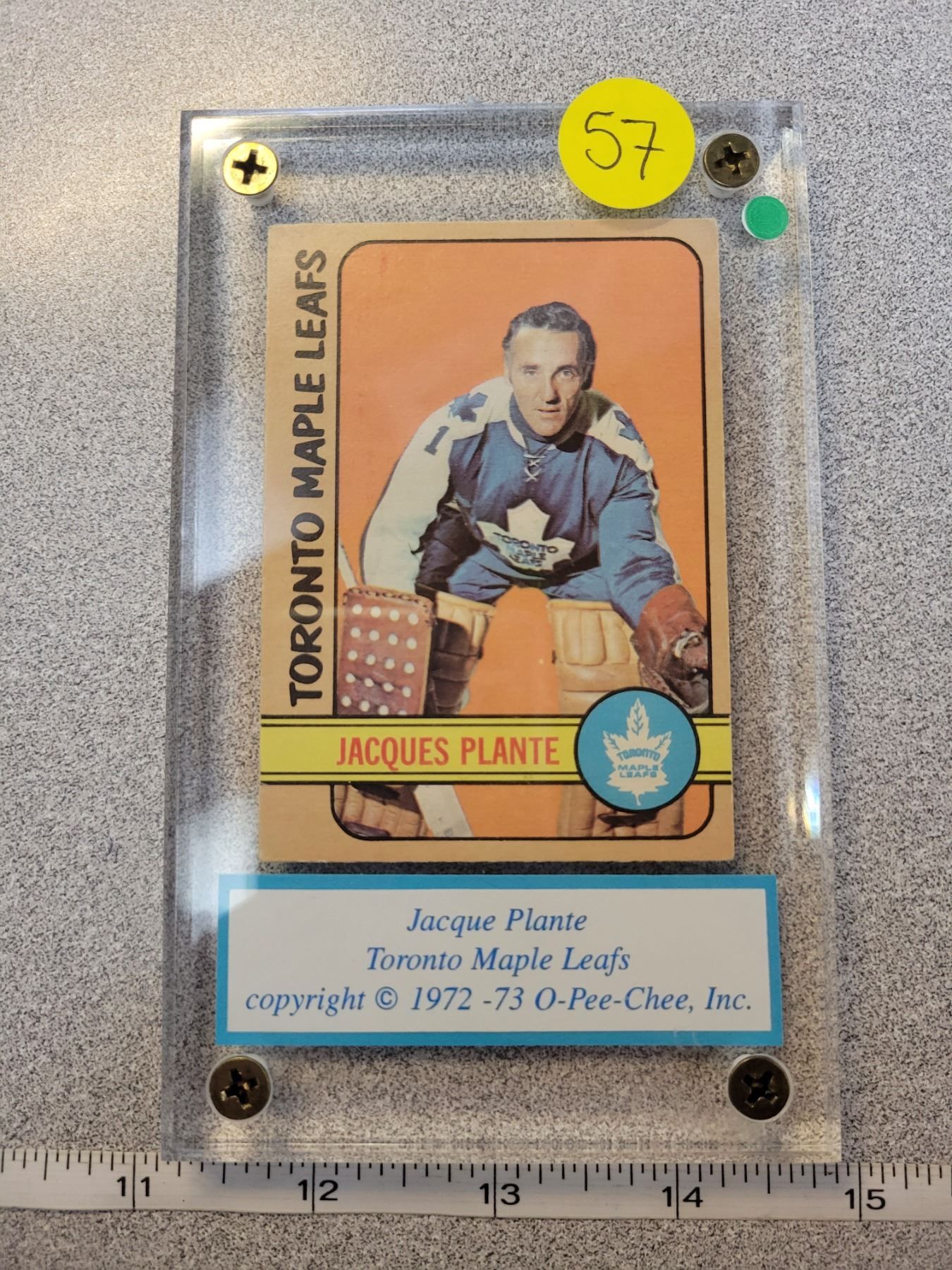 O.P.C. 1972-73 Jacque Plante card mint condition - Schmalz Auctions