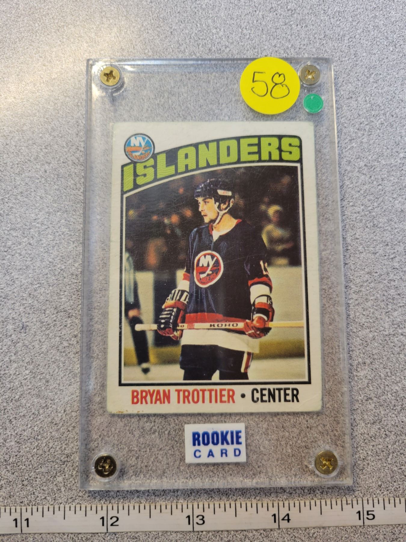 O.P.C. 1976-77 Bryan Trottier rookie card V.F. condition