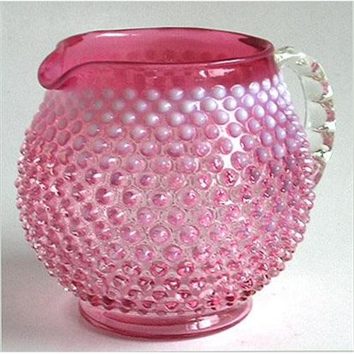 Fenton Cranberry Opalescent Hobnail Pitcher #1969008