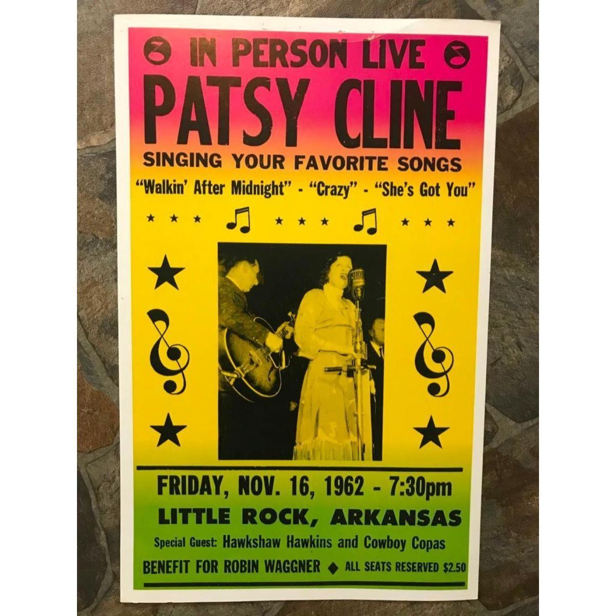 Vintage Patsy Cline Concert Poster