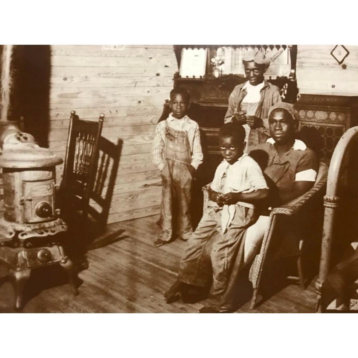 African American Family Sepia Photo Print