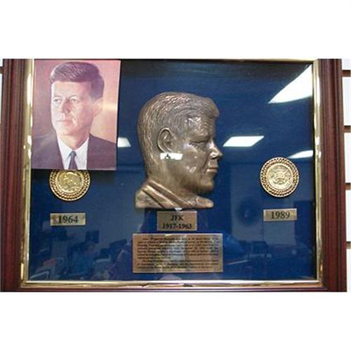 J.F. Kennedy Commemorative Coin Set in Nicely Wood Framed Display