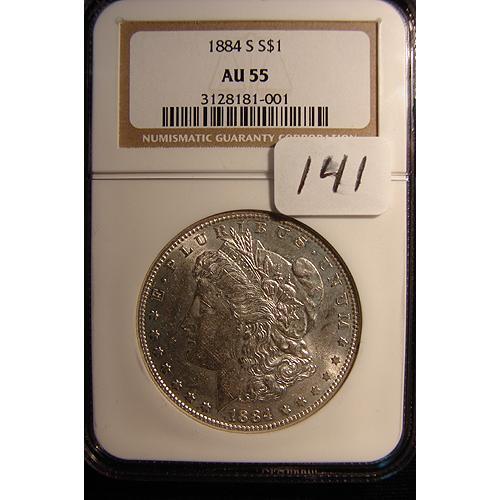 1884-S Morgan Silver Dollar NGC AU 55