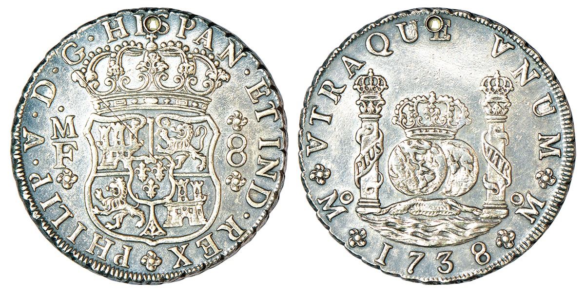 Foreign: Mexico, Philip V (1700-1746 AD), silver 8 reales, 1738, KM 103 ...