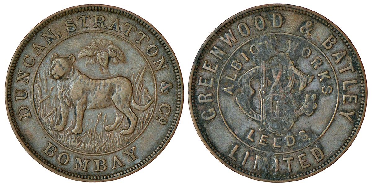 Tokens: British India, copper token, Bombay mint, ND, 10.77g.