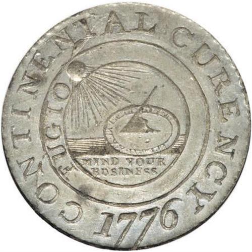 1776 $1 Continental Dollar, CURENCY, Pewter MS63