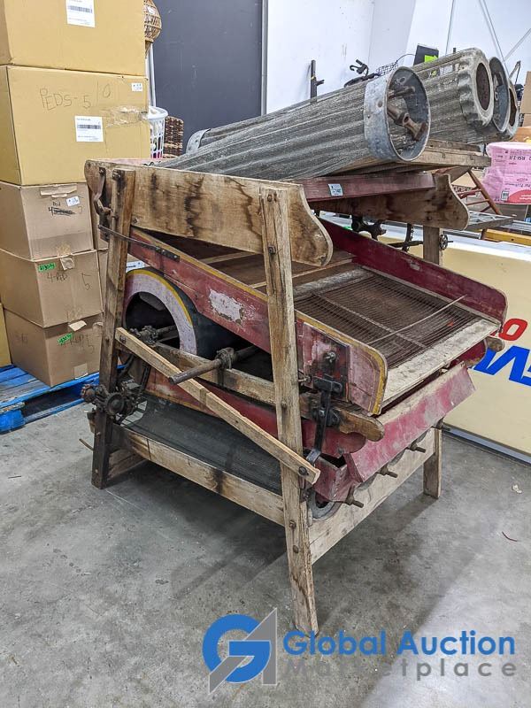 **Vintage Wood Fanning Mill Grain Cleaner