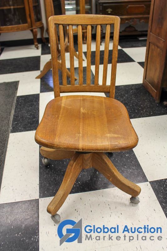 **Vintage Solid Wood Office Chair