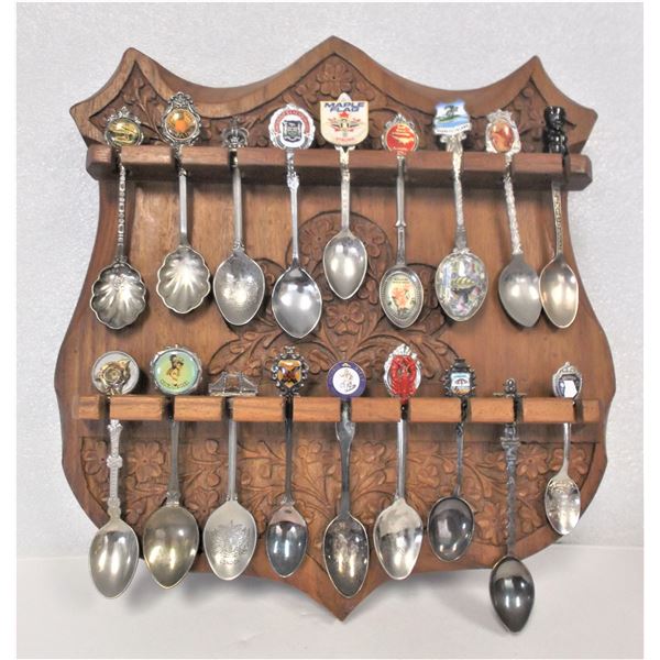 Collector Spoons in Display Rack